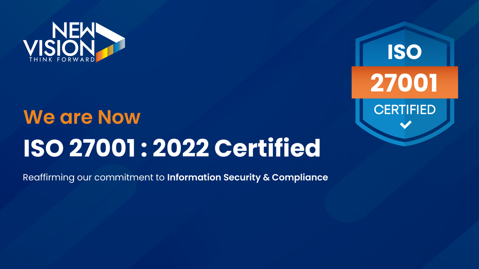 NewVision Achieves ISO 27001 certification for its Information Security ...